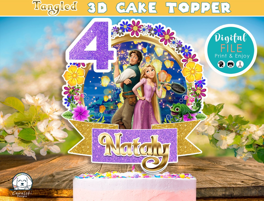Tangled Cake Topper, Tangled Cake Decoration, DIGITAL, Tangled Cake ...