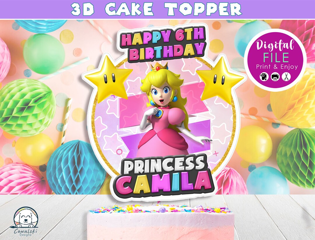 Princess Peach Cake Topper, DIGITAL, Princess Peach Cake Topper ...
