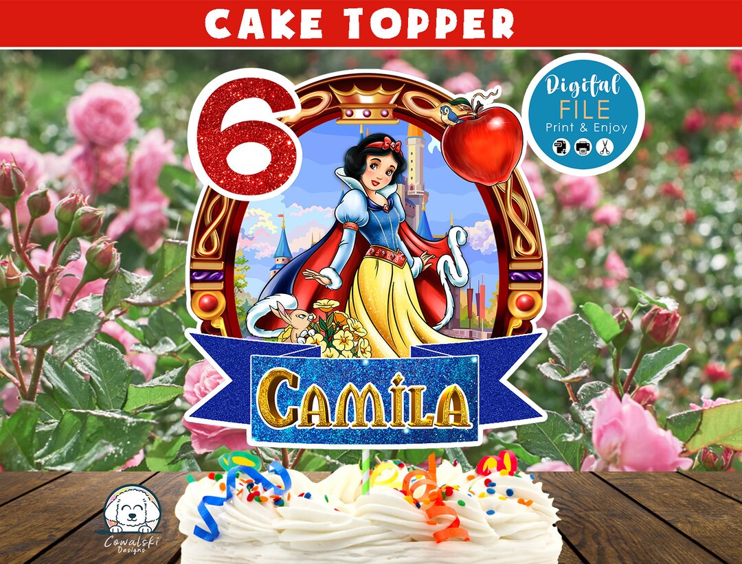 Snow White Princess Cake Topper, Snow White Birthday Cake Topper, Snow ...
