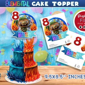 Elemental Cake Topper, Elemental Decoration, Cake Party, Elemental ...
