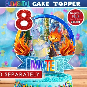 Elemental Cake Topper, Elemental Decoration, Cake Party, Elemental ...