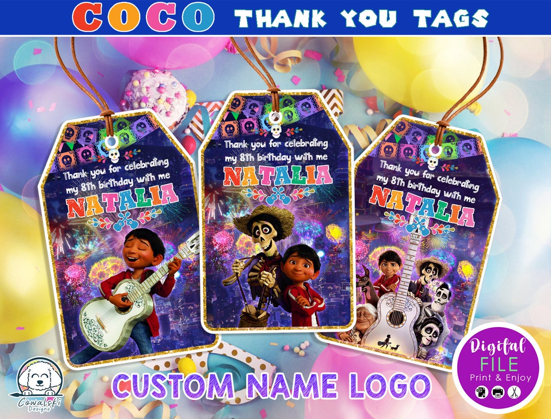 Coco Favor Tags, Coco Thank You Tags, Coco Thank You Notes, Coco ...