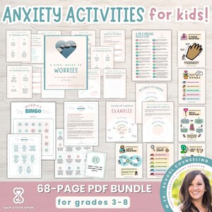 Anxiety Activities for Kids PDF Bundle | SEL Grounding Activities, List ...