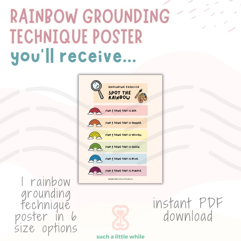 Rainbow Grounding Technique Poster for Kids PDF | Printable Rainbow ...