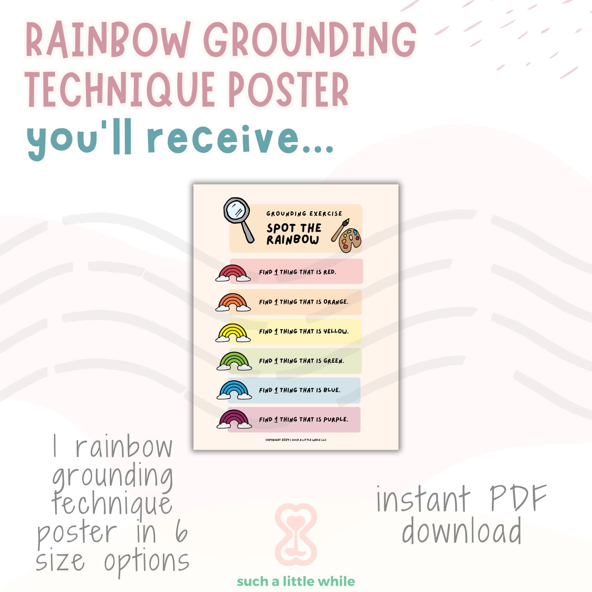 Rainbow Grounding Technique Poster for Kids PDF | Printable Rainbow ...
