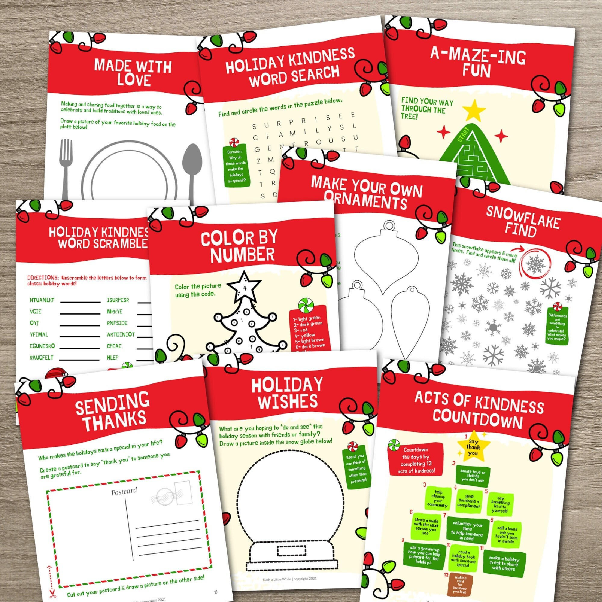 10 Christmas Printable Activities for Kids | Teaching KINDNESS ...