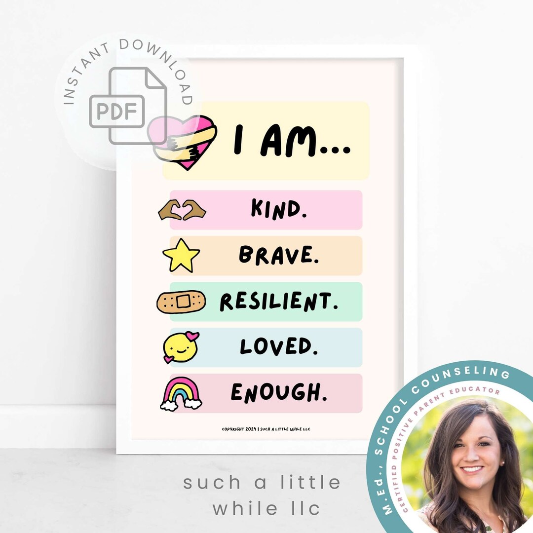 I Am… Positive Affirmations Poster for Kids PDF | Self-love ...