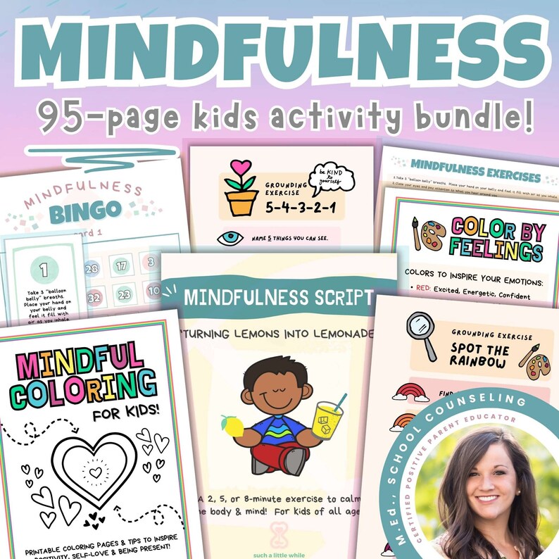 Mindfulness Activities for Kids Pdfs Bundle for Elementary & Middle ...