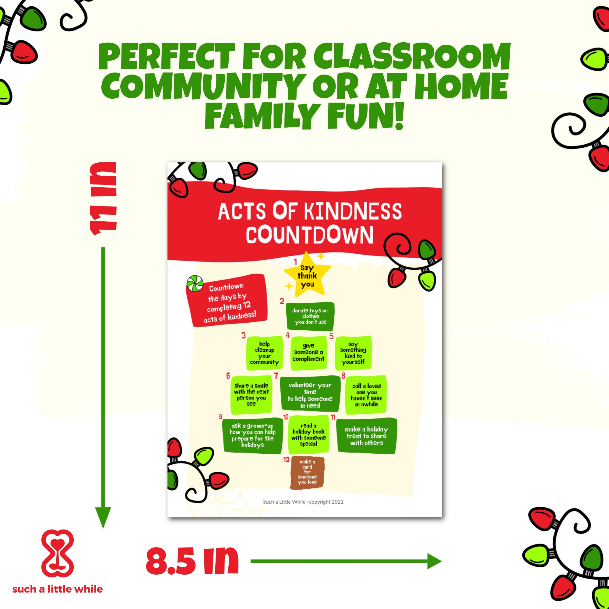 Christmas Countdown Printable Calendar for Kids | Christmas Kindness ...