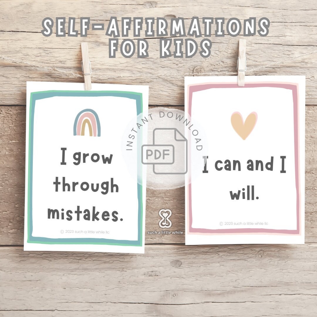 I Am Positive Affirmations for Girls & Boys | Self-affirmations ...