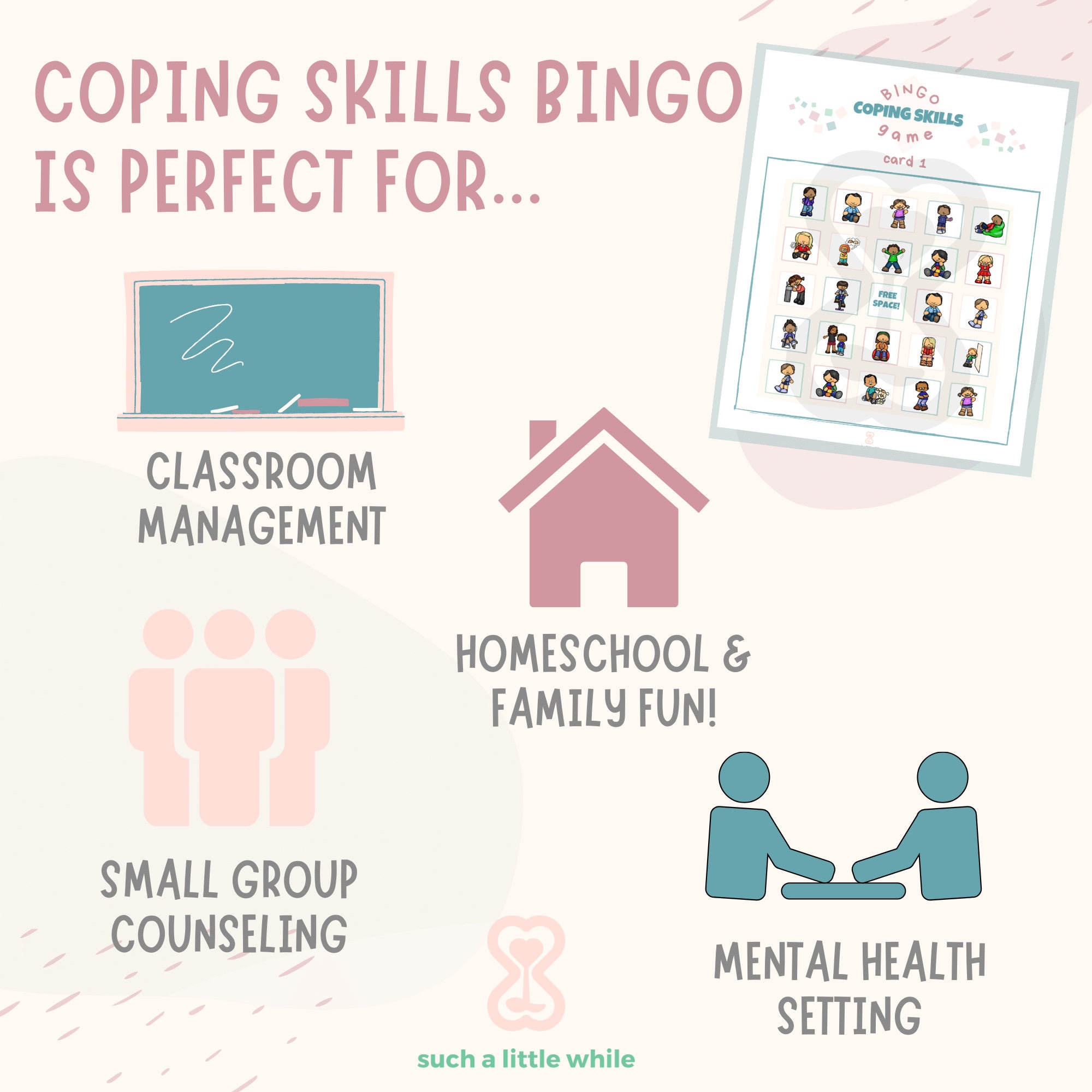 Coping Skills BINGO PDF for Kids | Printable SEL Game | Mental Health ...