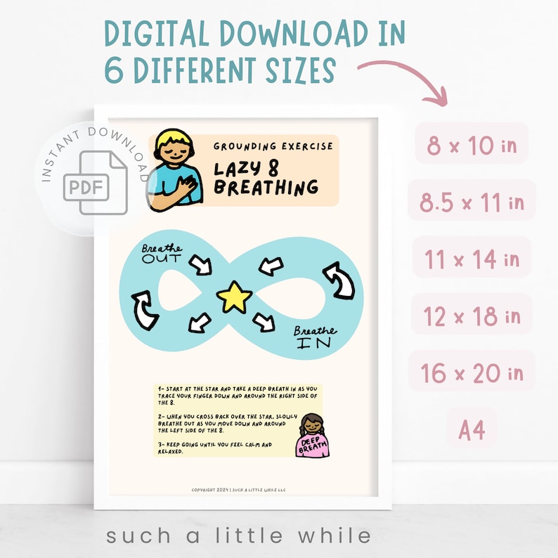 Lazy 8 Breathing Exercise PDF for Kids | Mindful Breathing Activity for ...