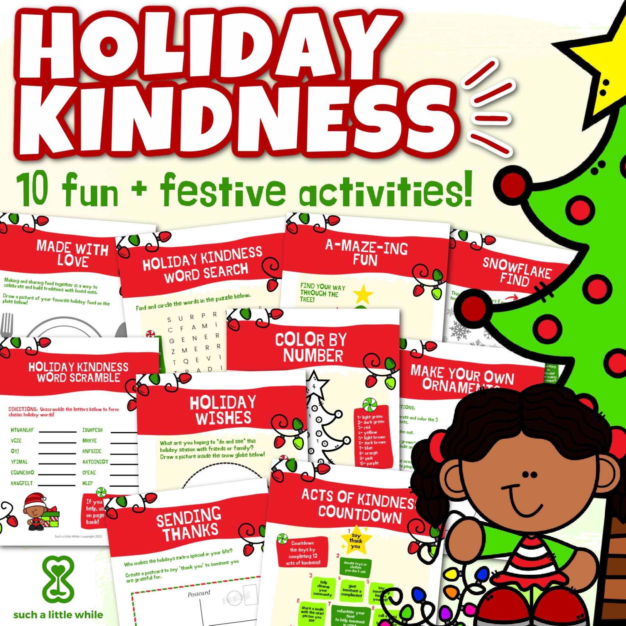 10 Christmas Printable Activities for Kids | Teaching KINDNESS ...