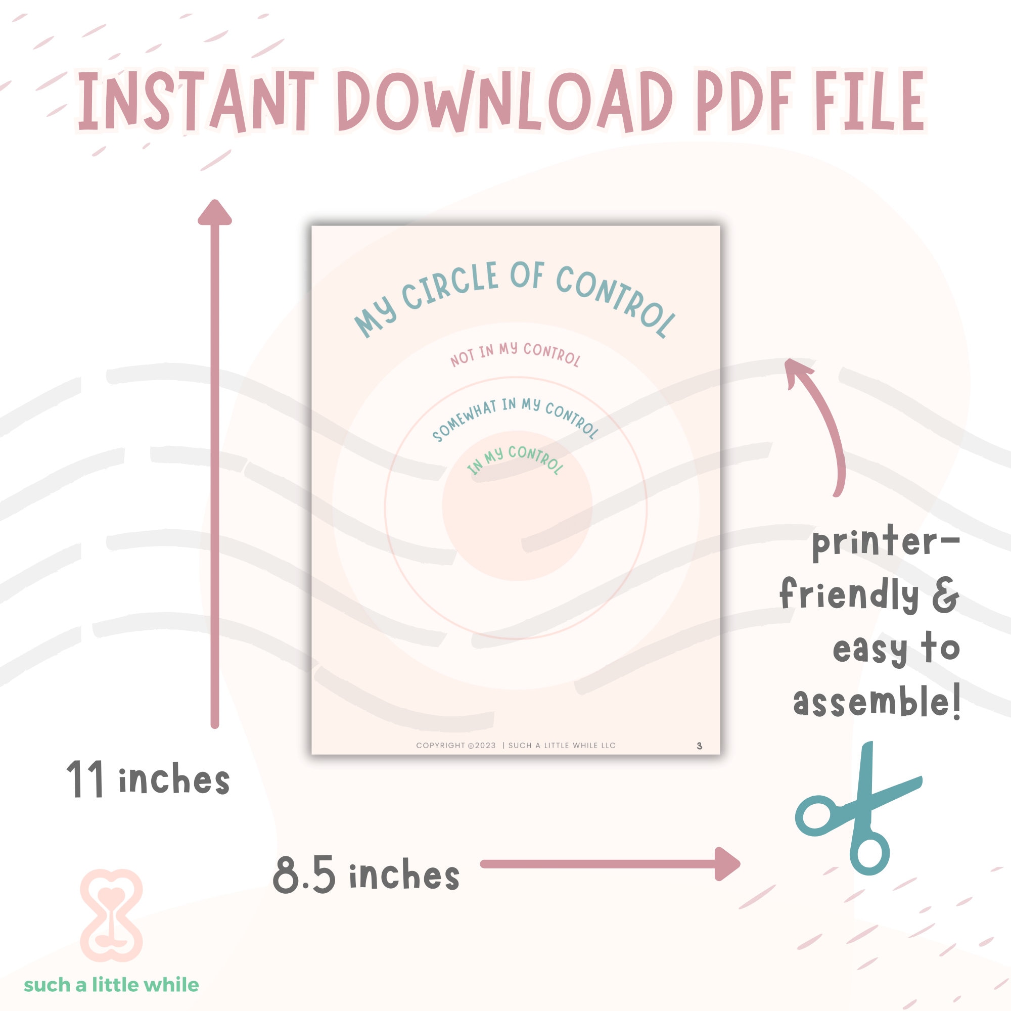 Circle of Control for Kids Printable Template & Activities | Sphere of ...