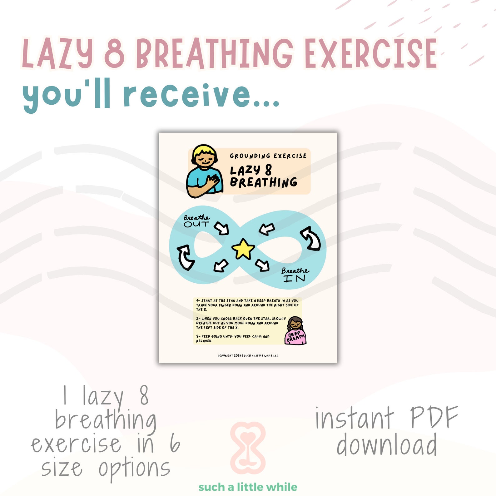 Lazy 8 Breathing Exercise PDF for Kids | Mindful Breathing Activity for ...