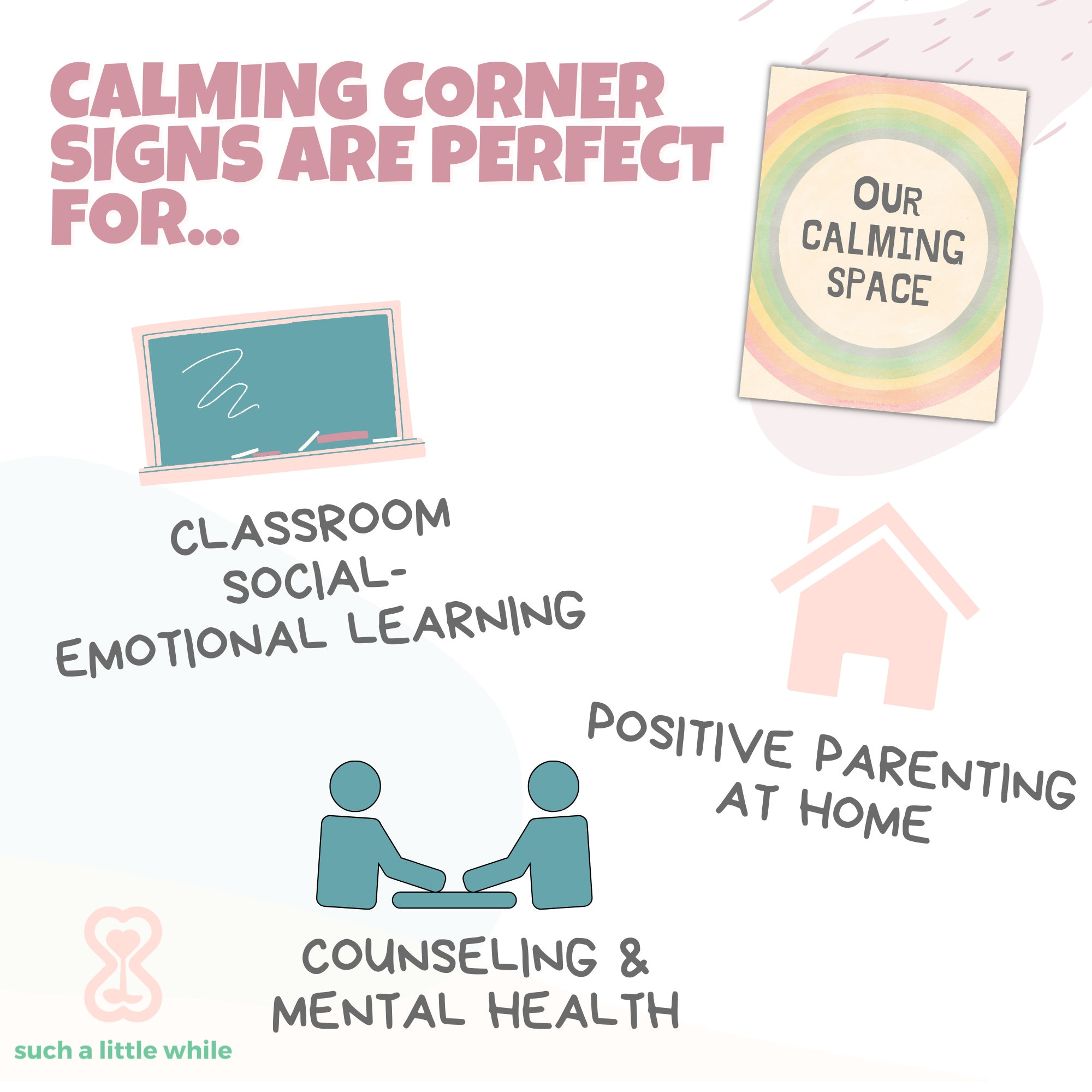 Calming Corner Sign Printables Classroom Decor School Counselor Calm ...