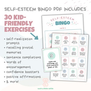 Self-esteem Bingo Game Printable PDF for Elementary & Middle School ...