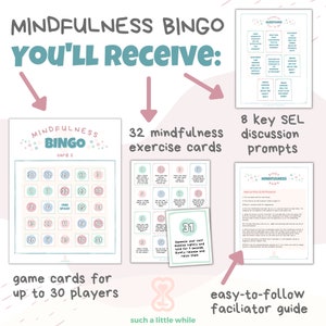 Mindfulness BINGO PDF Game Cards for Kids | 32 Printable Activities for ...