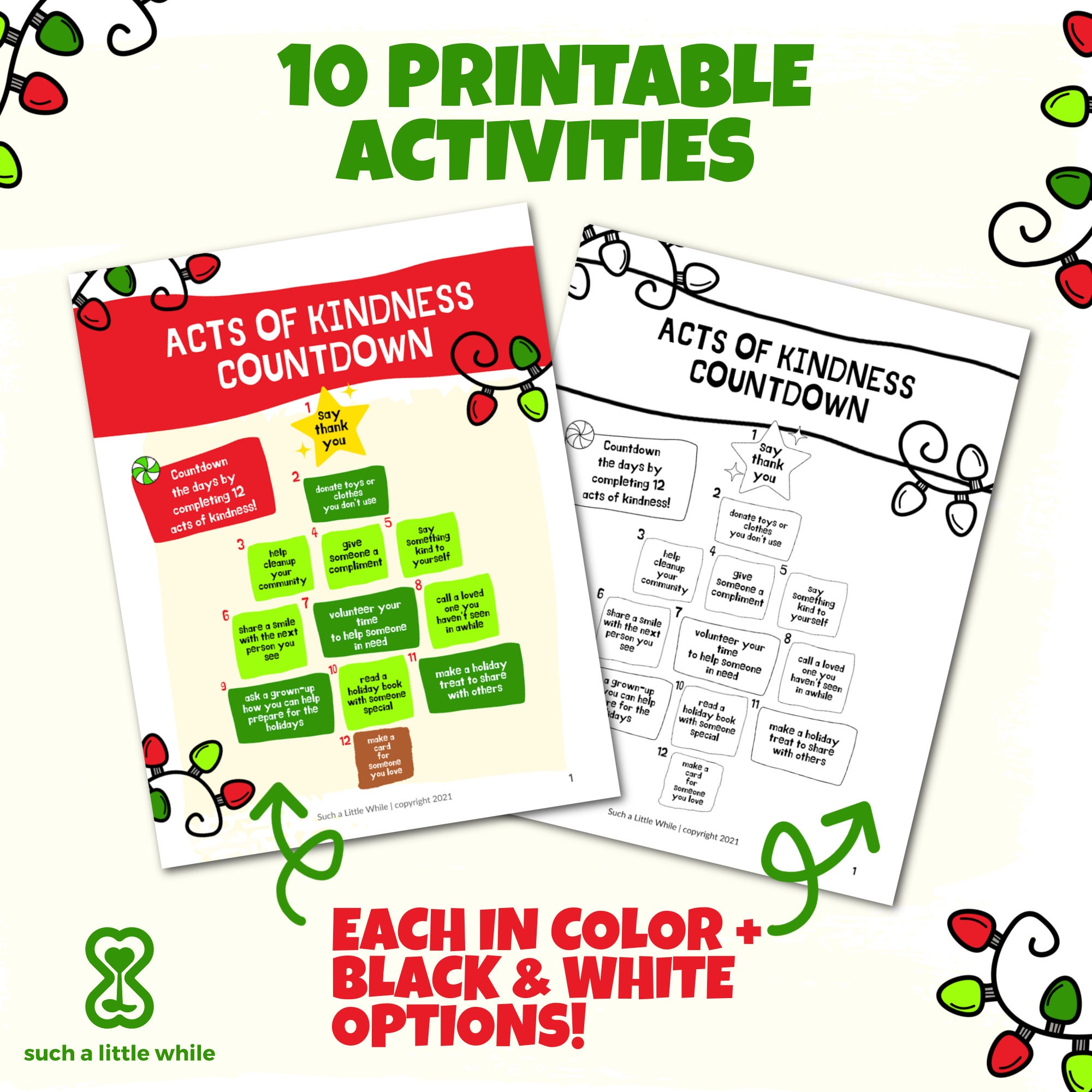 10 Christmas Printable Activities for Kids | Teaching KINDNESS ...