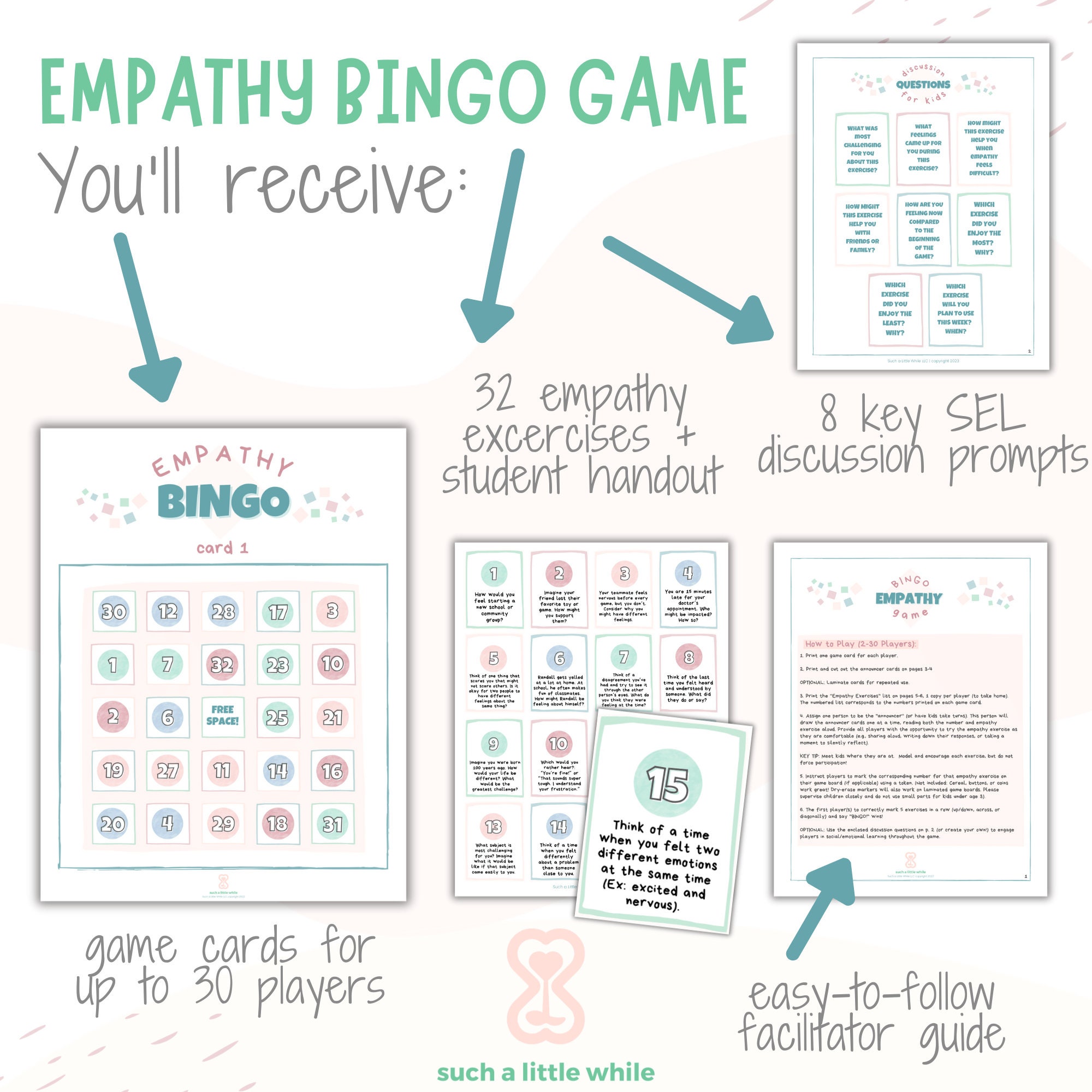 Empathy Bingo Printable PDF for Kids | Empathy Activities, Exercises ...