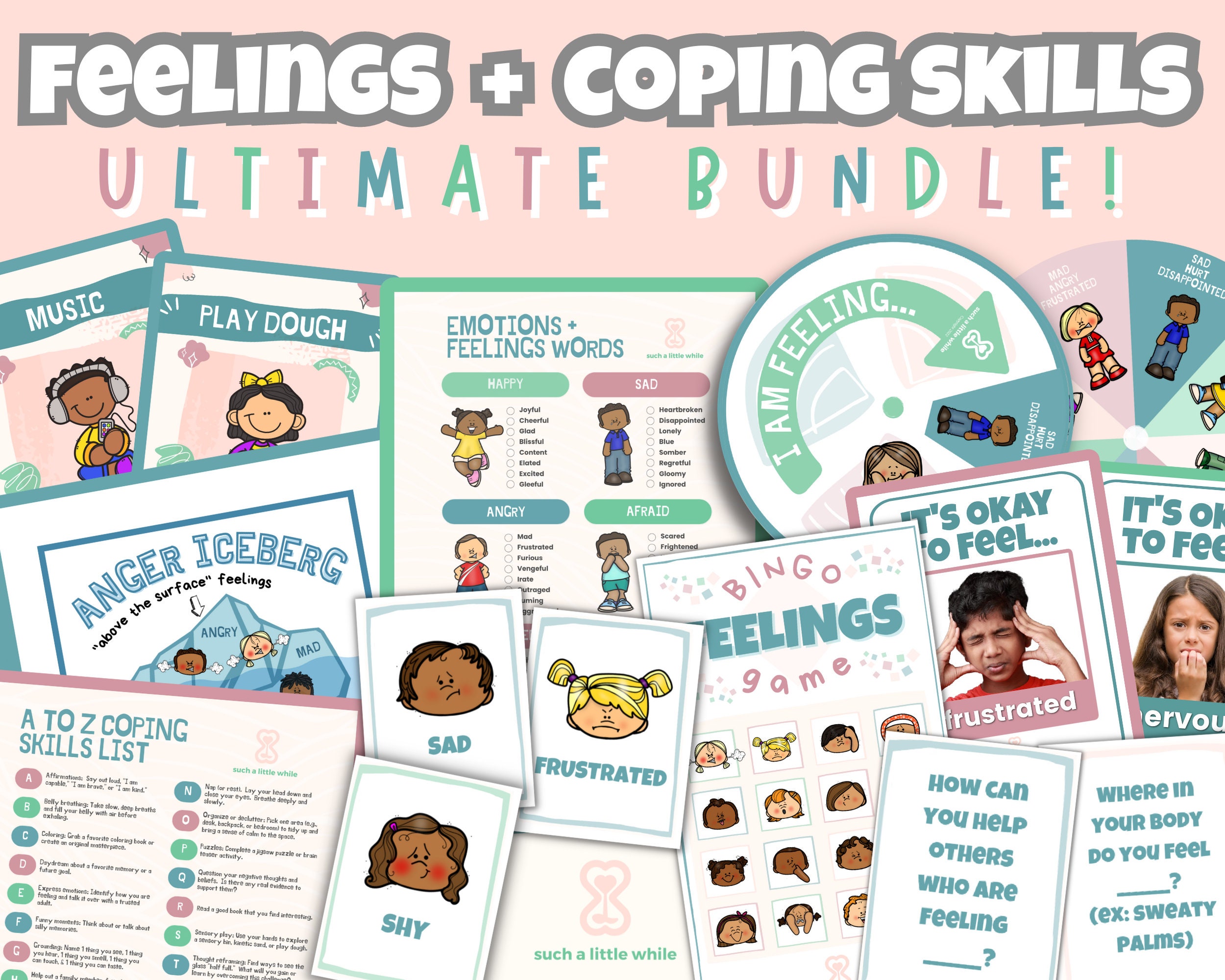 Feelings & Coping Skills for Kids Ultimate Toolbox Bundle | 60+ Pages ...