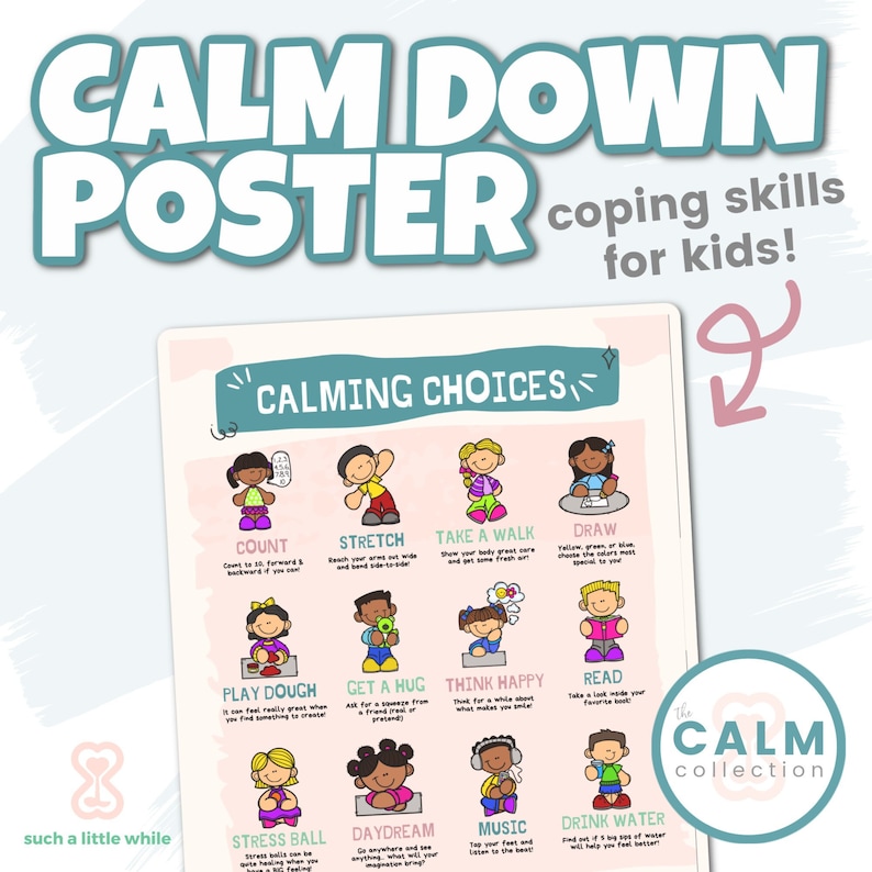 Calming Poster PRINTABLE | Calming Strategies for Kids | Calm Down ...
