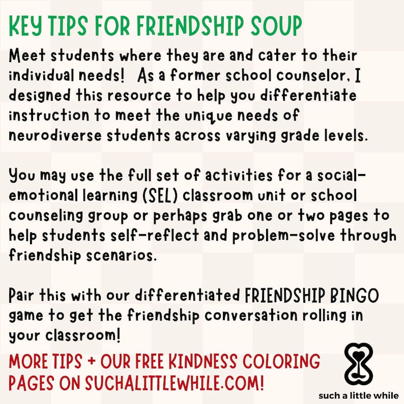 Friendship Soup Activity for Kids PDF Worksheets | Social Skills for ...