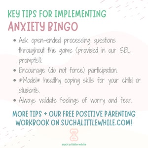 Anxiety BINGO Worry Game for Kids PDF | Worry Activities for Elementary ...