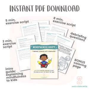 Mindfulness Exercise for Kids | Parent & Teacher Scripts | PRINTABLE ...