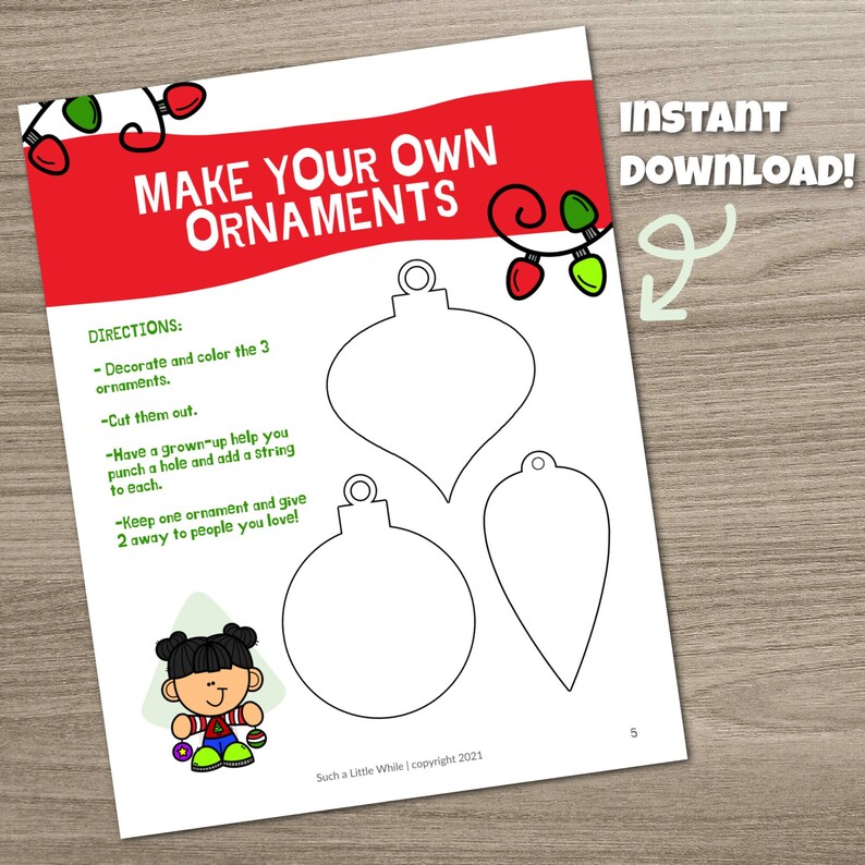 Christmas Printable Ornaments for Kids | Printable Christmas ...