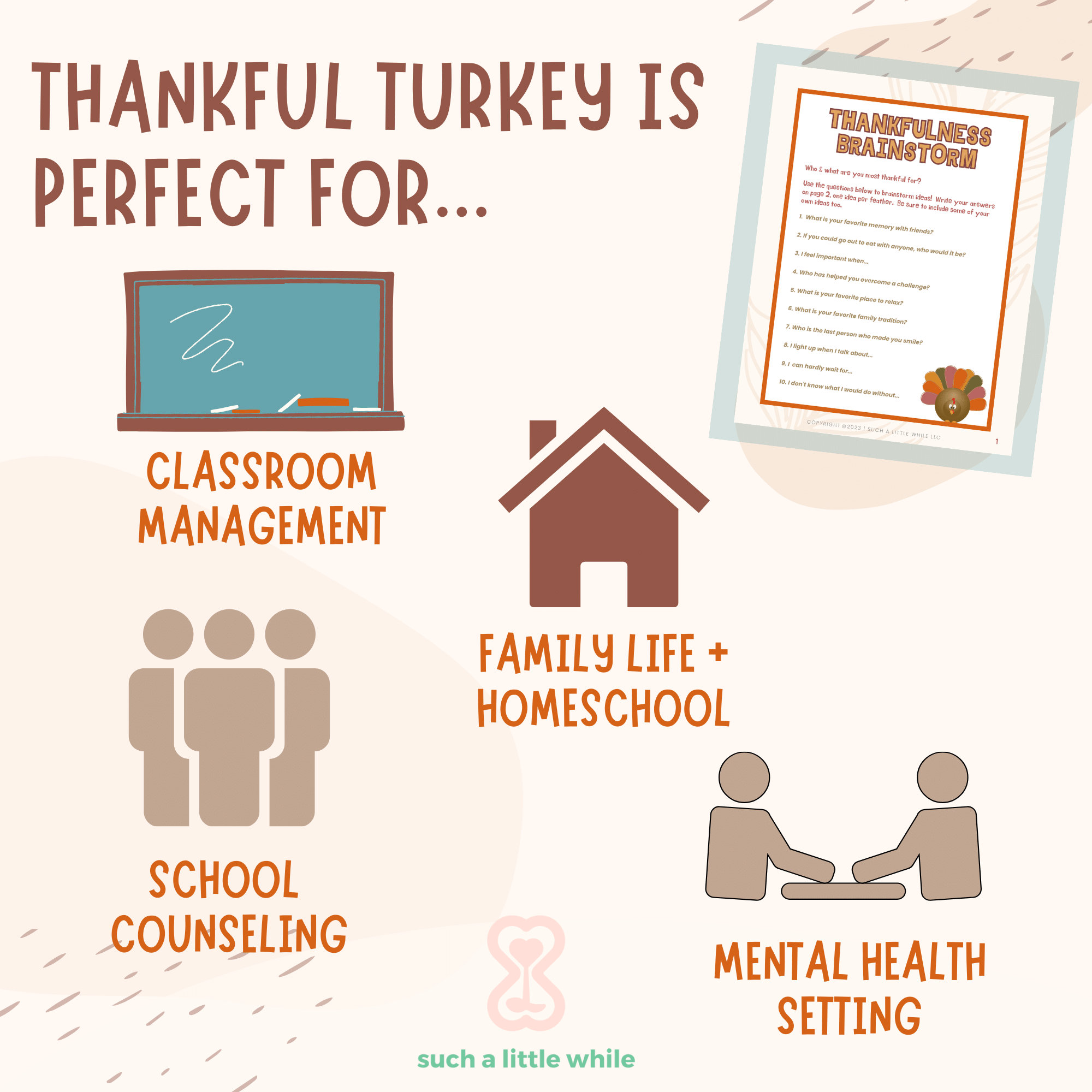 Thankful Turkey Printable Activity Kit PDF With Thanksgiving Gratitude ...