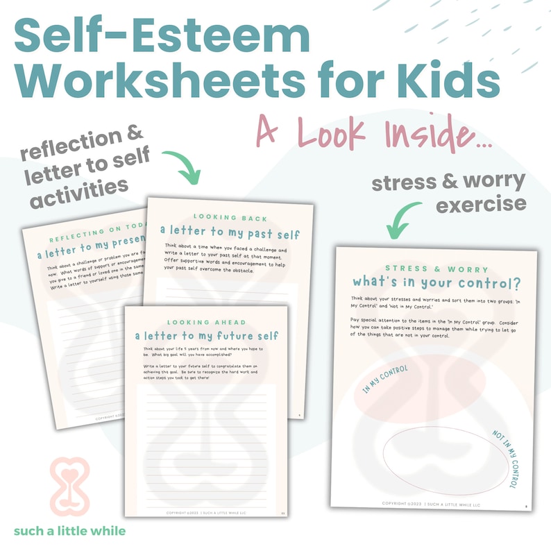Self-esteem Worksheets for Kids | Printable PDF Workbook Activities for ...