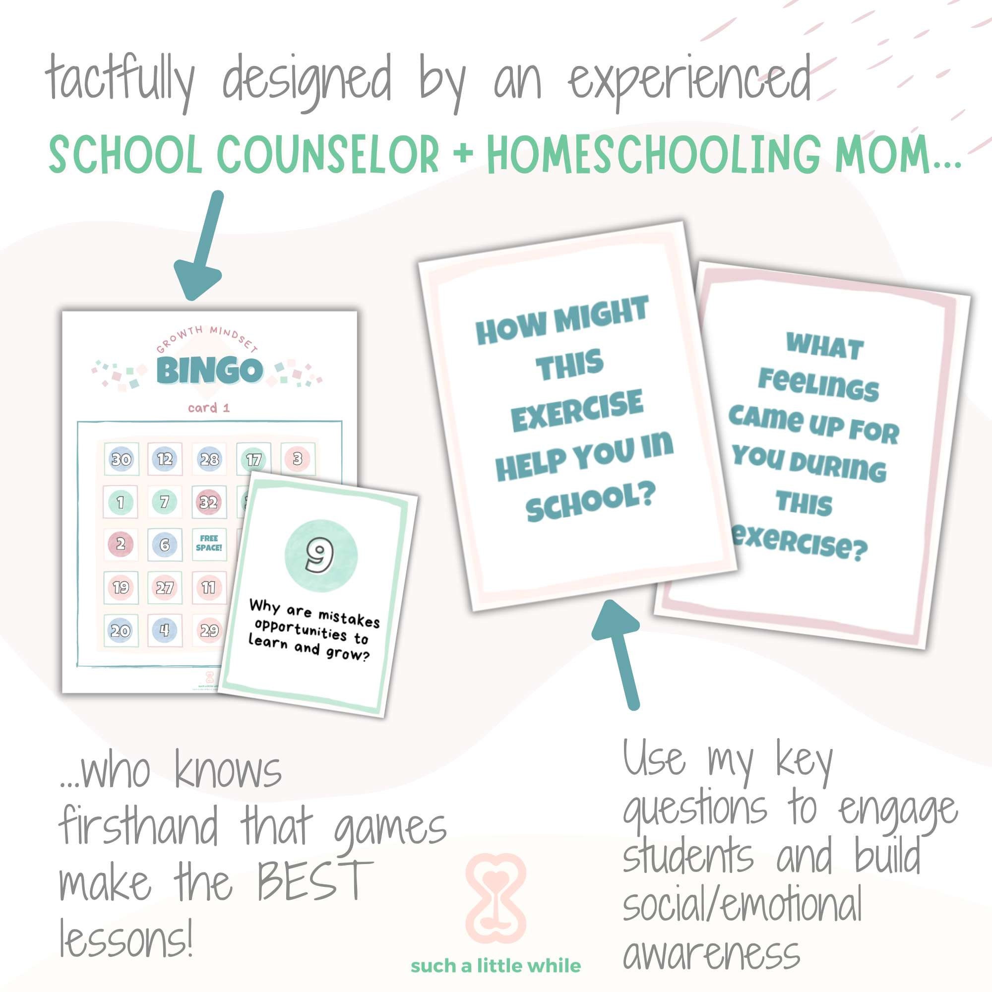 Growth Mindset Activity for Students PDF | BINGO Game | SEL Game Cards ...