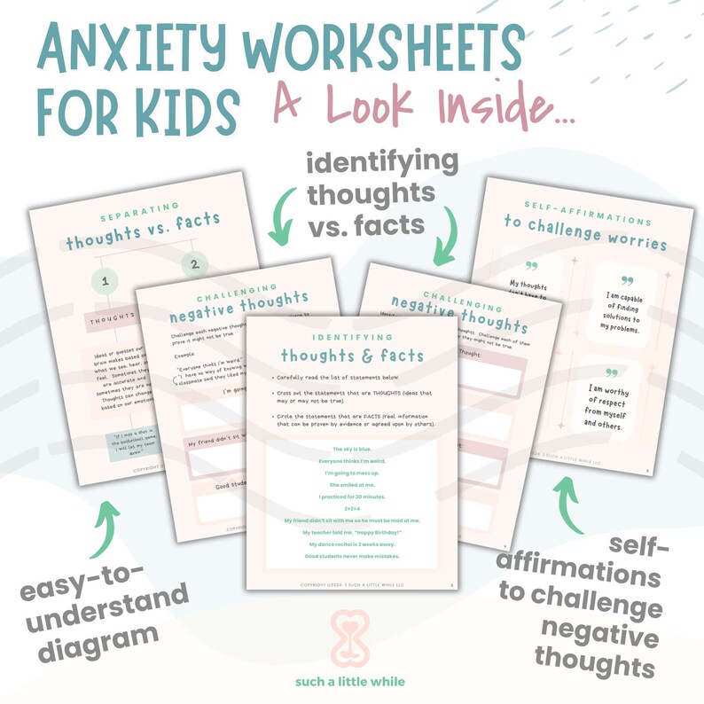 Anxiety Activities for Kids PDF Bundle | SEL Grounding Activities, List ...