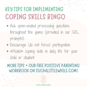 Coping Skills BINGO PDF for Kids | Printable SEL Game | Mental Health ...