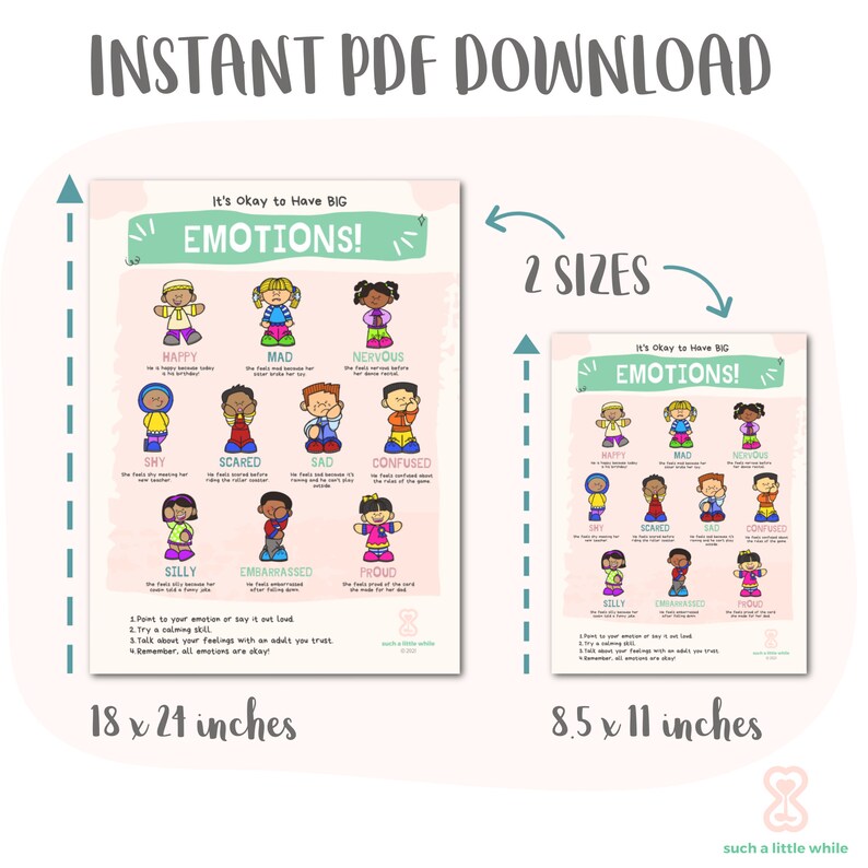 Kids Feelings & Emotions Chart | Feelings Chart PDF DOWNLOAD | Feelings ...