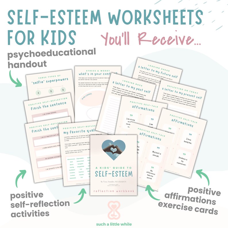 Self-esteem Worksheets for Kids | Printable PDF Workbook Activities for ...