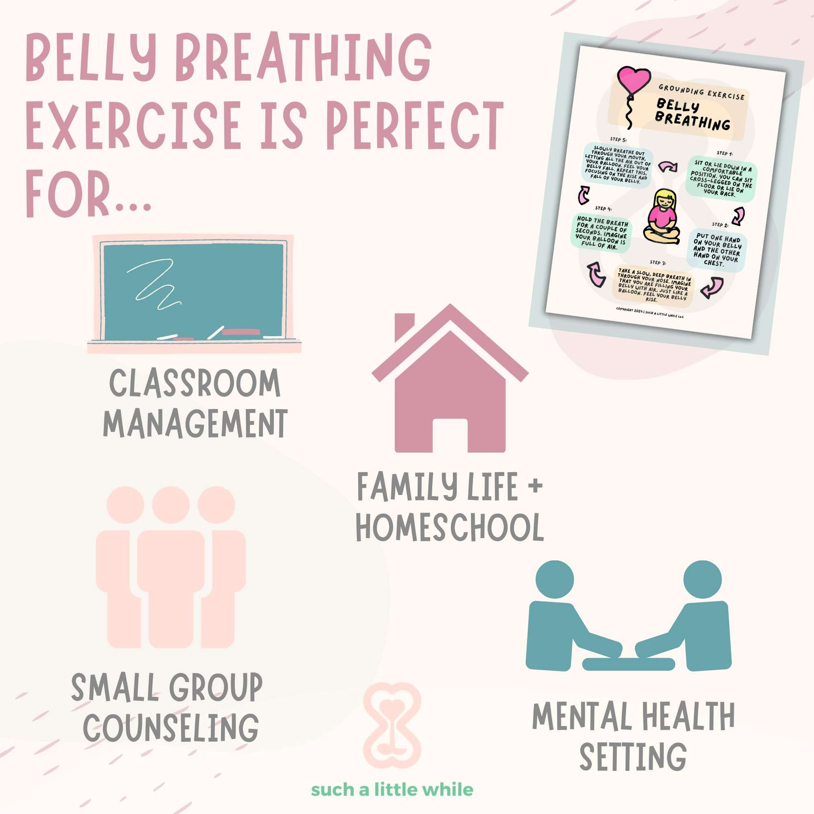Belly Breathing Exercise PDF for Kids | Diaphragmatic Breathing Visual ...