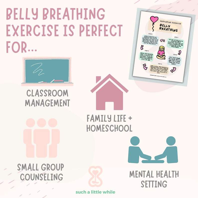 Belly Breathing Exercise PDF for Kids | Diaphragmatic Breathing Visual ...