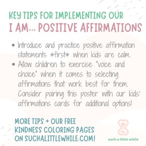 I Am… Positive Affirmations Poster for Kids PDF | Self-love ...