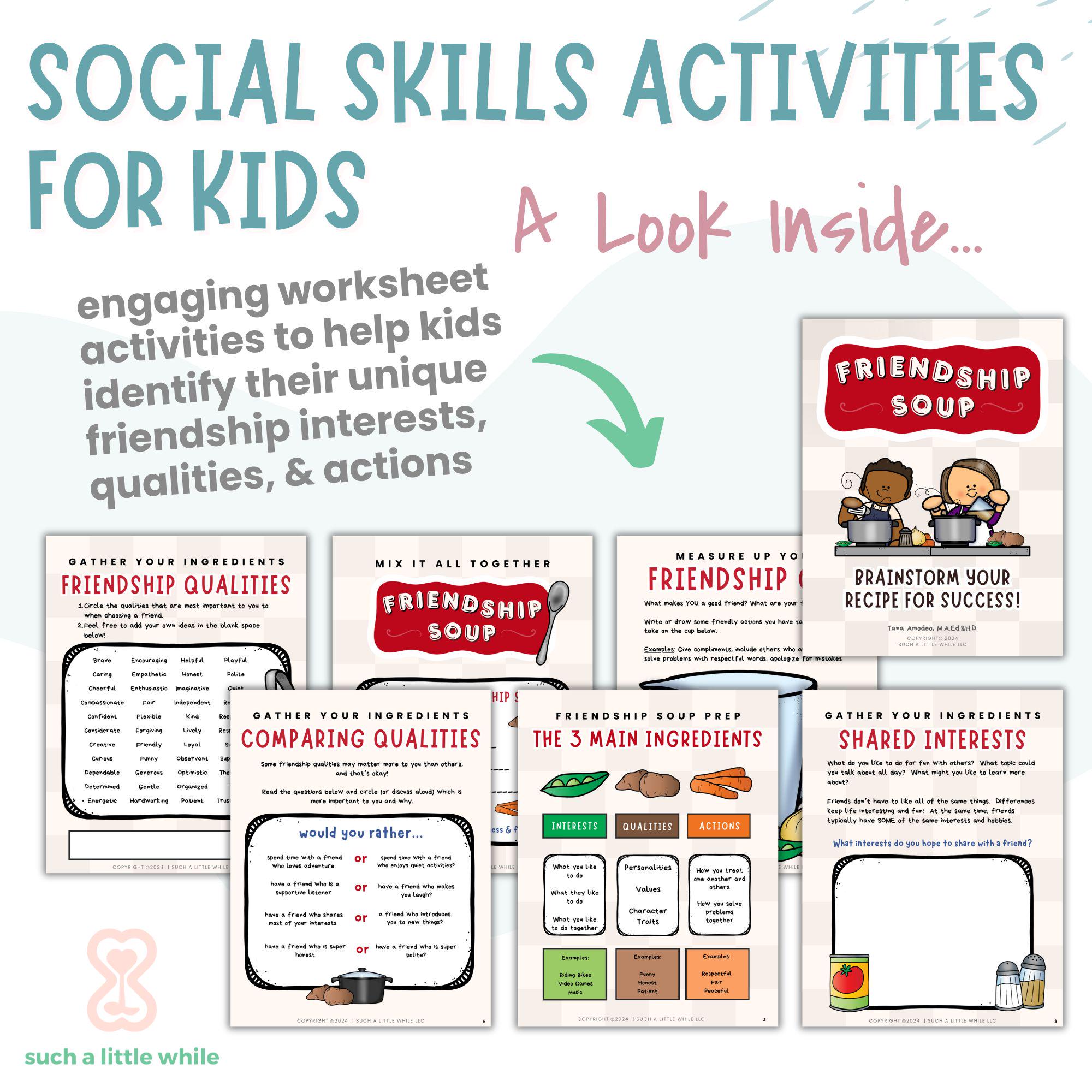 Social Skills Activities, Games, Exercises & Worksheets for Kids ...