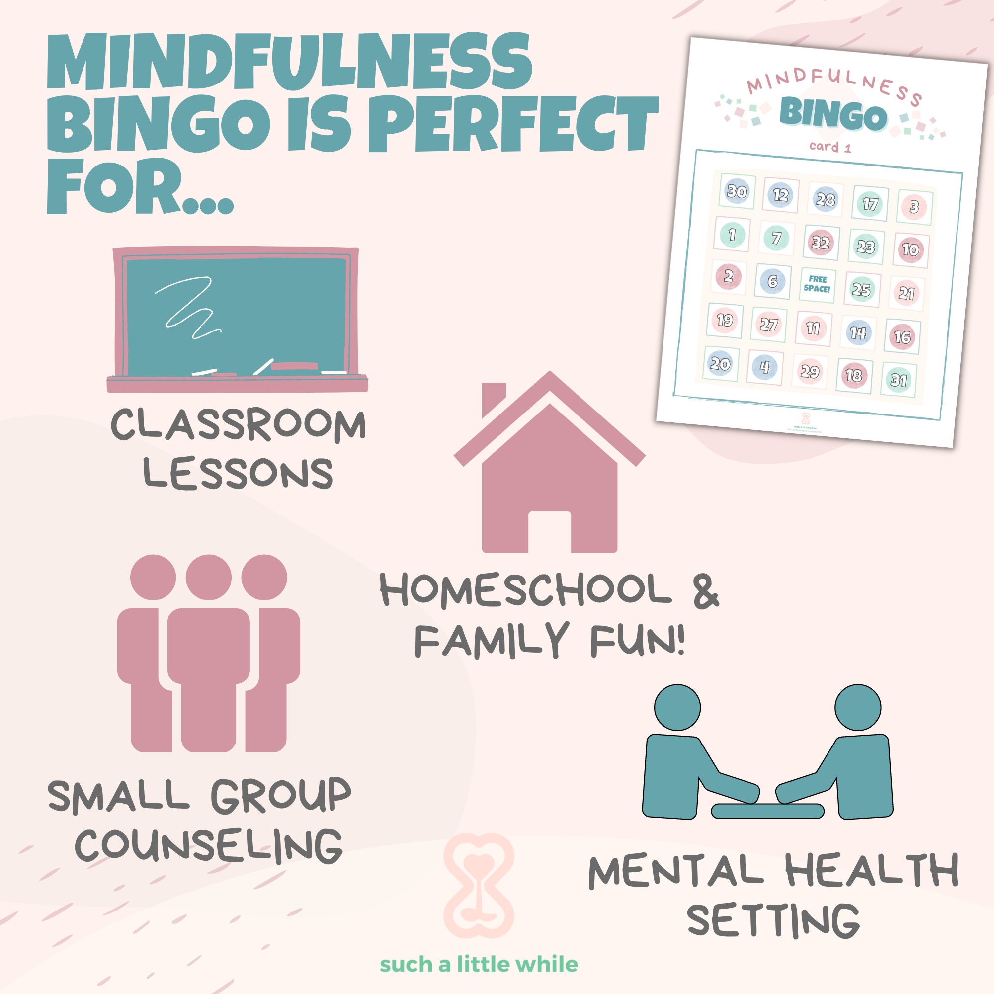 Mindfulness BINGO PDF Game Cards for Kids 32 Printable - Etsy