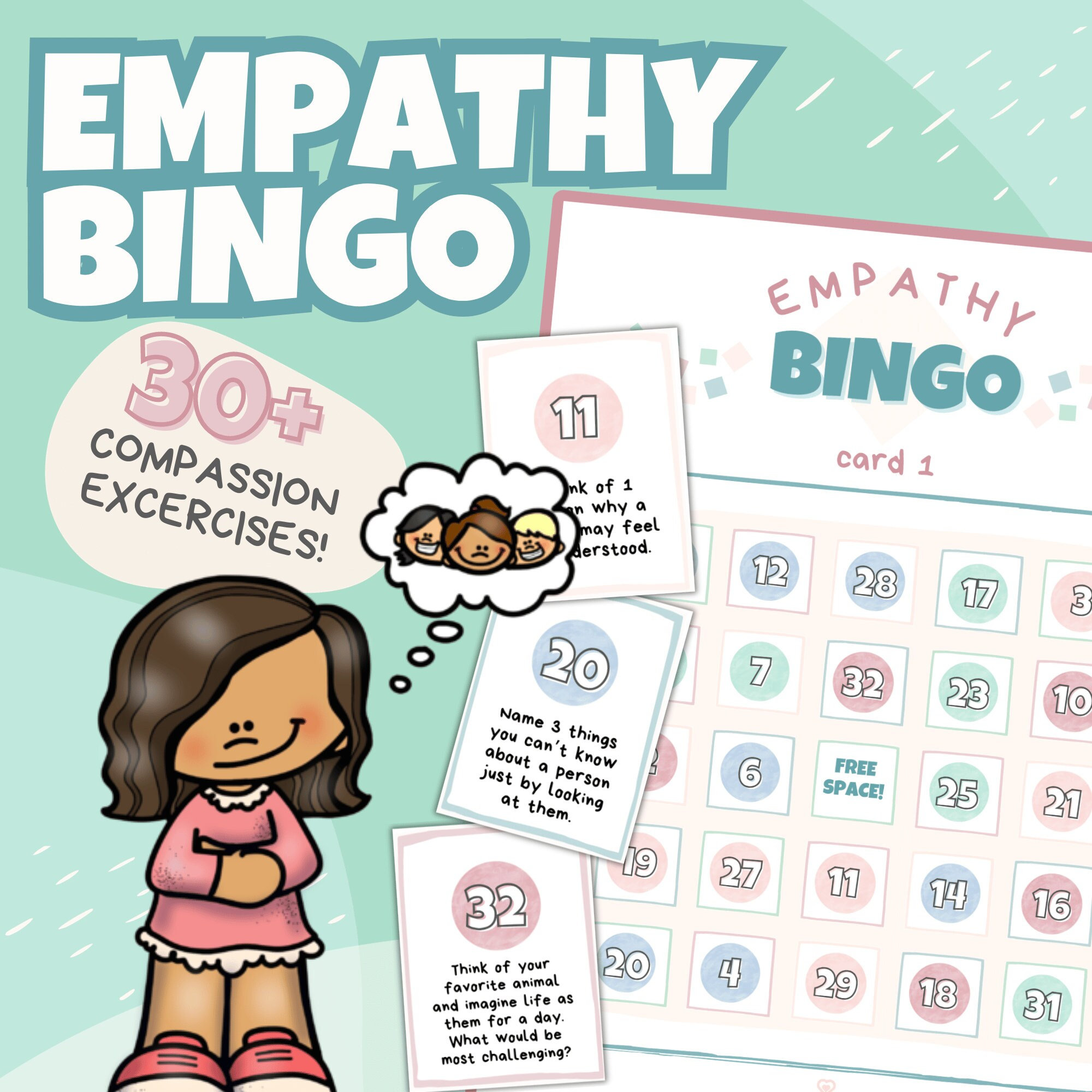 Empathy Bingo Printable PDF for Kids | Empathy Activities, Exercises ...
