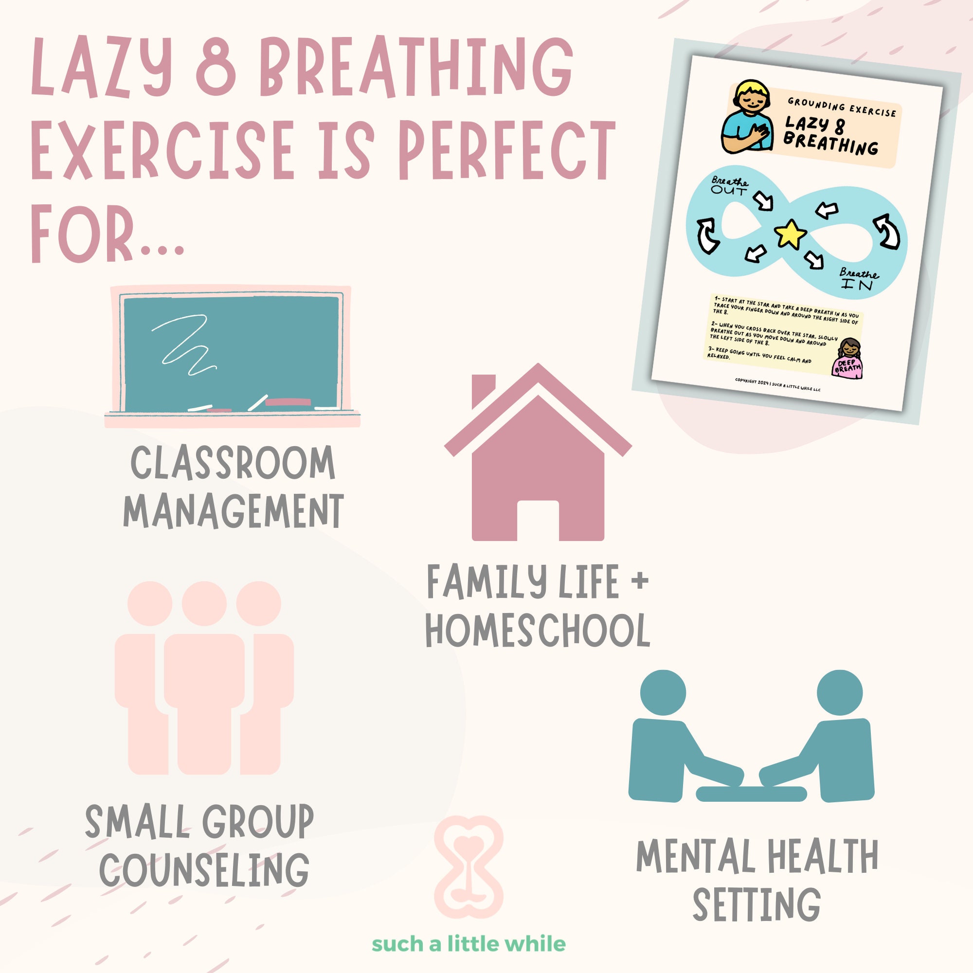 Lazy 8 Breathing Exercise PDF for Kids | Mindful Breathing Activity for ...