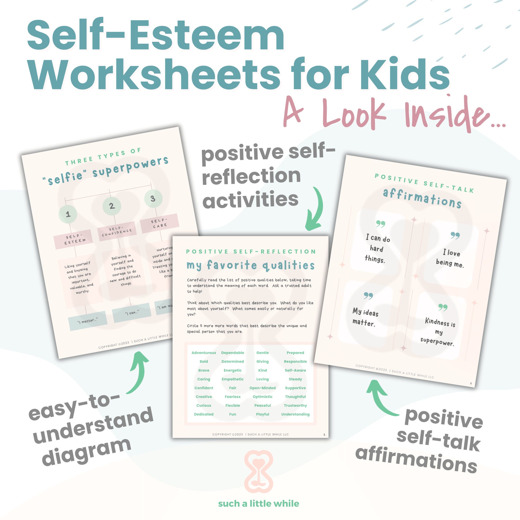 Self-esteem Worksheets for Kids | Printable PDF Workbook Activities for ...