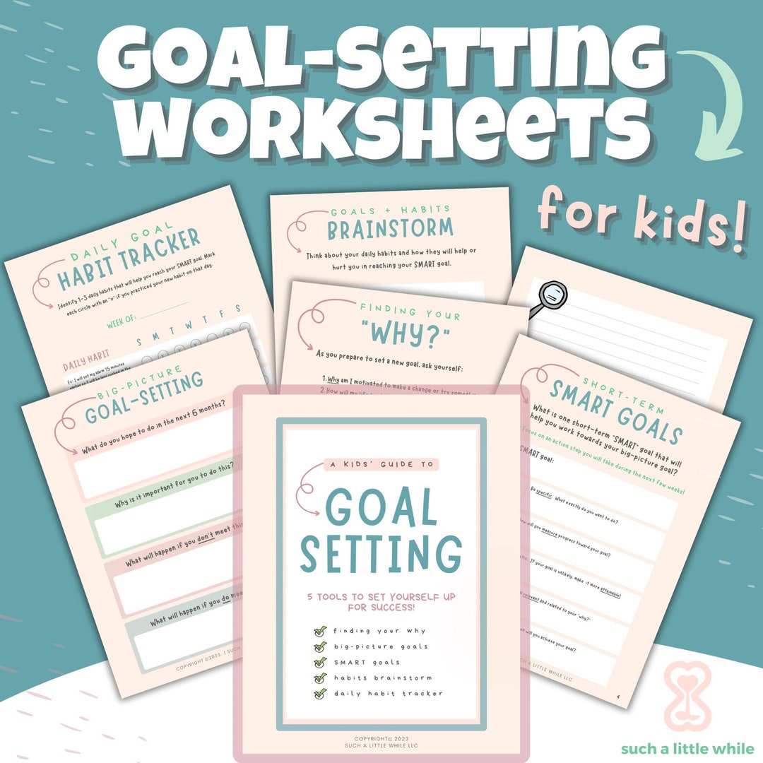 Goal Setting Worksheets for Students PDF Printable | for Elementary ...