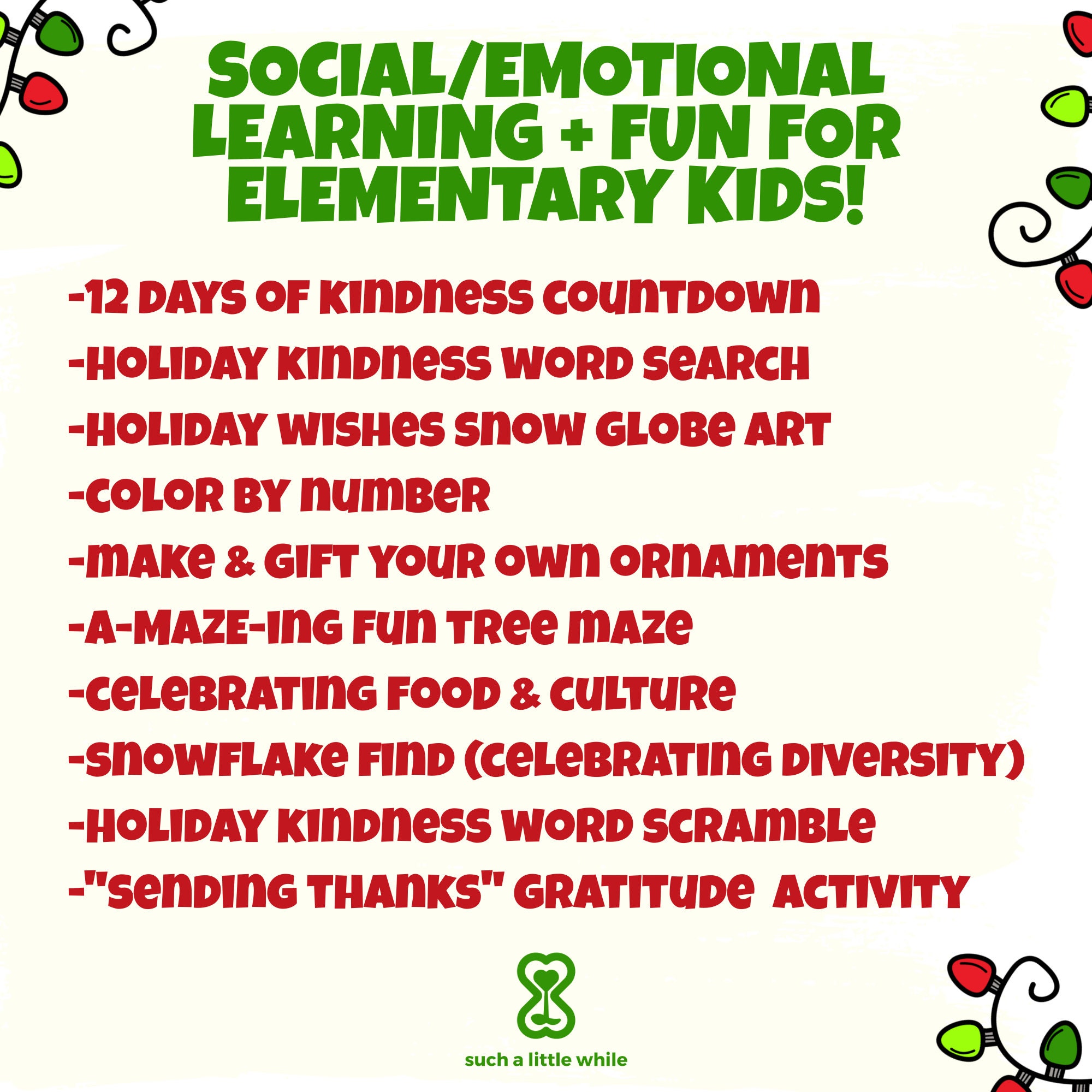 10 Christmas Printable Activities for Kids | Teaching KINDNESS ...