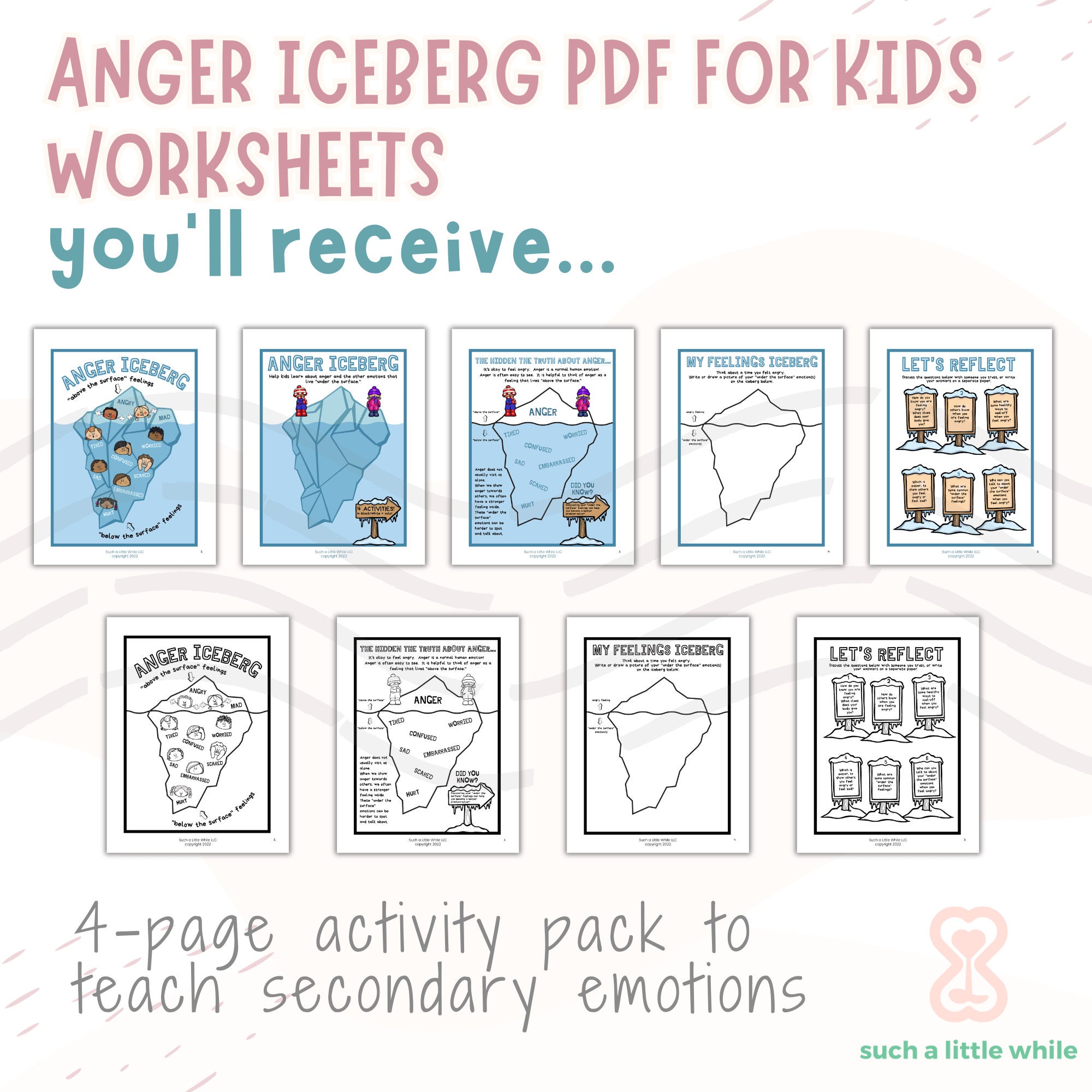 Feelings & Coping Skills for Kids Ultimate Toolbox Bundle 60 Pages of ...