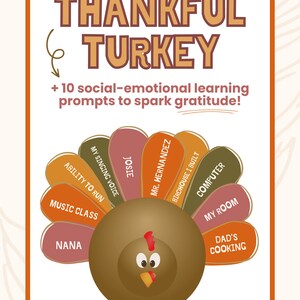 Thankful Turkey Printable Activity Kit PDF With Thanksgiving Gratitude ...