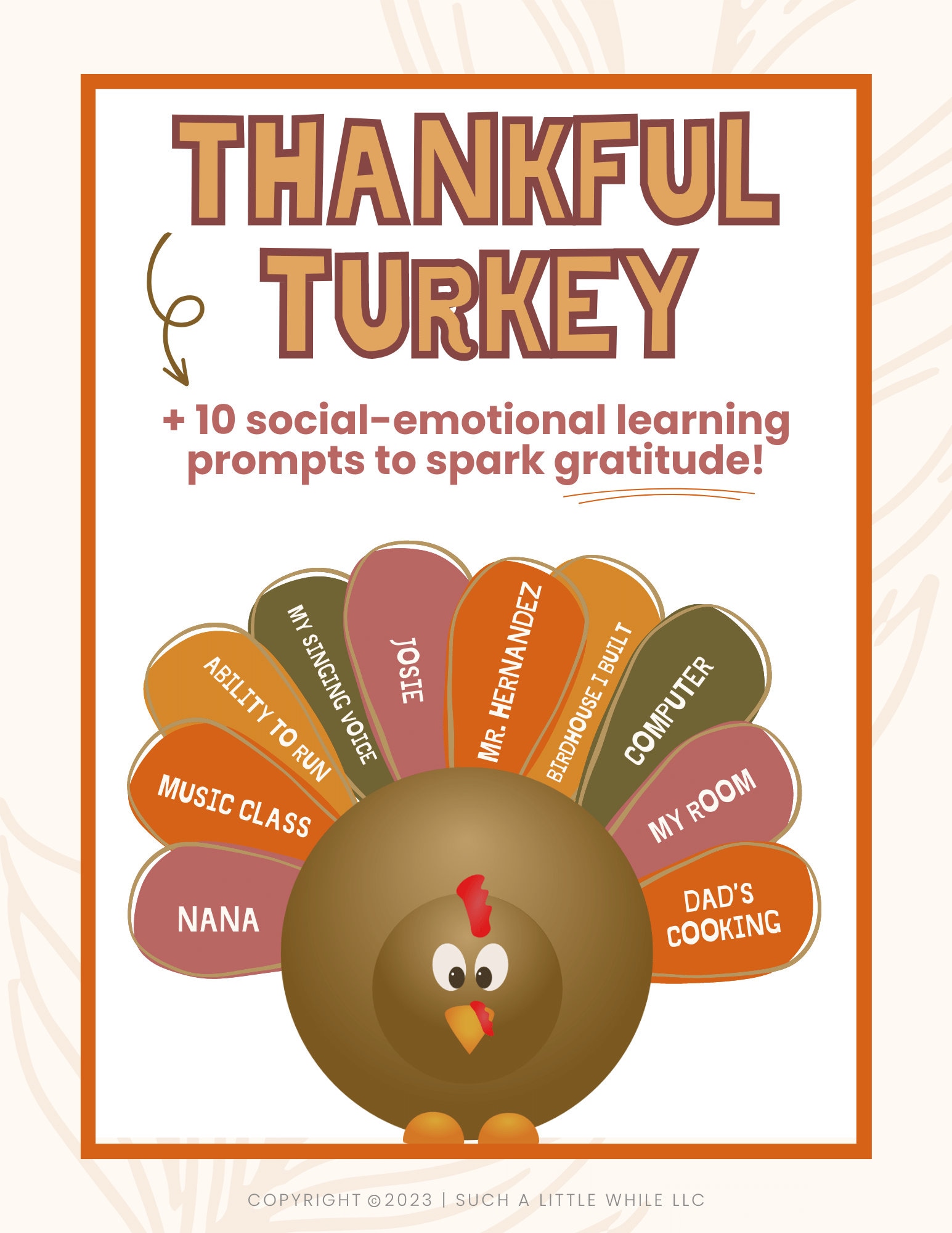 Thankful Turkey Printable Activity Kit PDF With Thanksgiving Gratitude ...